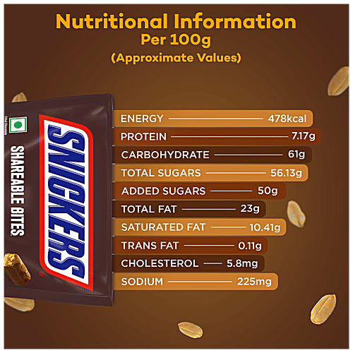 Buy Snickers Shareable Bites Peanut Chocolate - Sweet & Salty Flavour ...