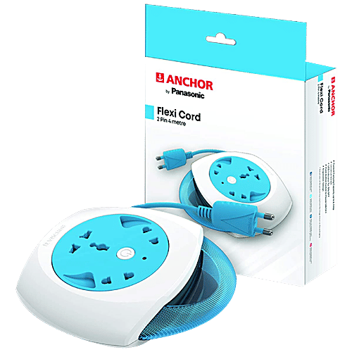 Buy Anchor by Panasonic Flexi Cord Extension Board - Plastic, 6A, 4 mtr ...