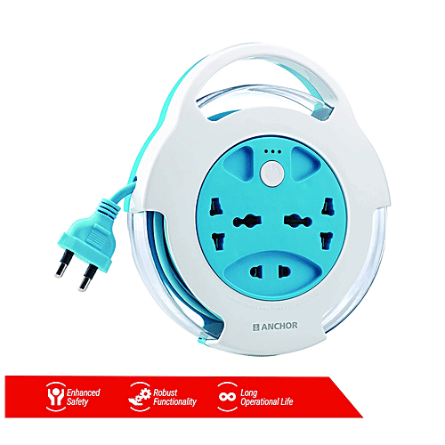 Buy Anchor by Panasonic Flexi Cord - 6A, Plastic, 4 Mtr, Euro Socket ...