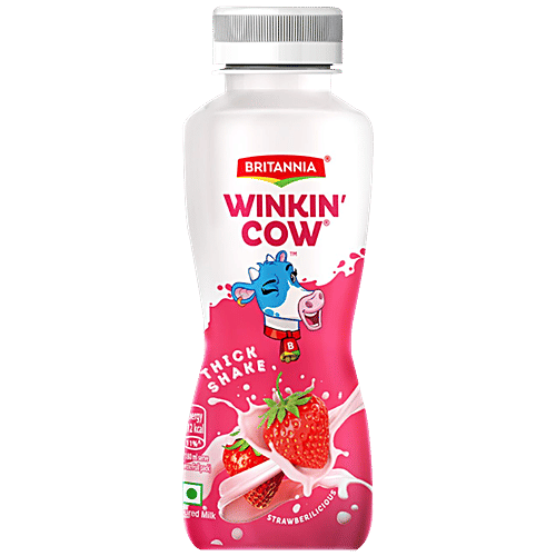Buy Britannia Winkin Cow Strawbericious Thick Milkshake - Sweet Fruity ...