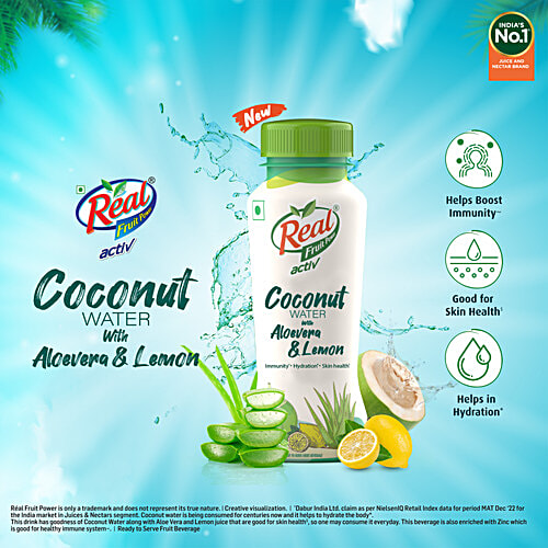 Buy Real Activ Coconut Water/Nariyal Pani - With Aloe Vera & Lemon ...