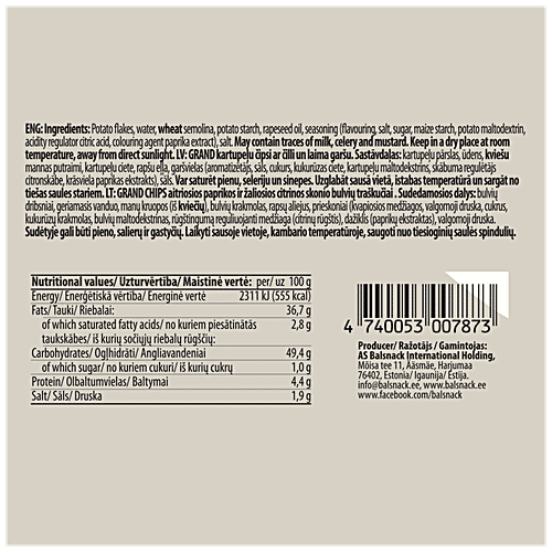 Buy Bal Snack Grand Potato Chips - Chilli Lime, Crispy Online at Best ...