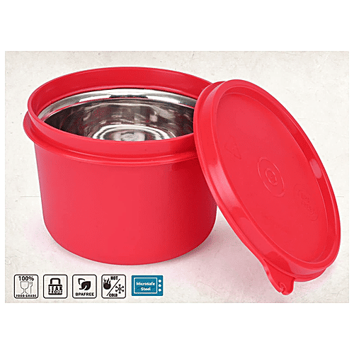 Buy Signoraware Monarch Premium Steel Big Container - Leak Proof, Red ...