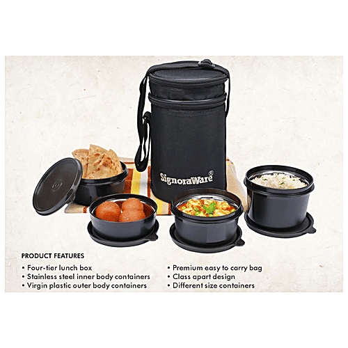 Buy Signoraware Monarch Executive Big Microsafe Lunch Box With Bag ...