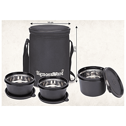 Buy Signoraware Monarch Executive Medium Microsafe Lunch Box With Bag ...