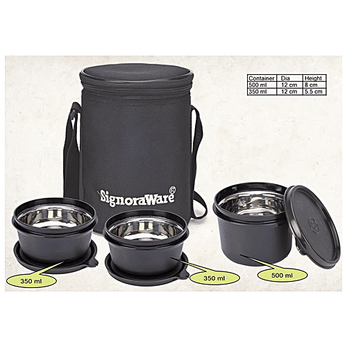 Buy Signoraware Monarch Executive Medium Microsafe Lunch Box With Bag ...
