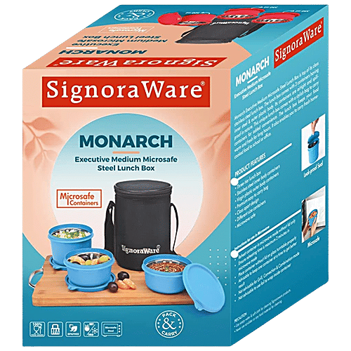 Buy Signoraware Monarch Executive Medium Microsafe Lunch Box With Bag ...