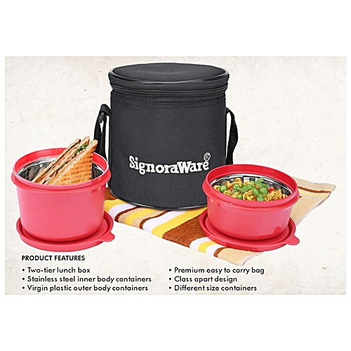 Buy Signoraware Monarch Executive Small Microsafe Lunch Box With Bag ...