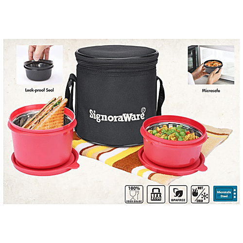 Buy Signoraware Monarch Executive Small Microsafe Lunch Box With Bag ...