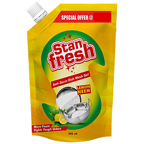 Buy Stanfresh Anti-Germ Dish Wash Gel - Lemon & Neem, Removes Tough ...