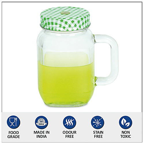 Buy Yera Mason Jar With Lid - Transparent Online at Best Price of Rs 85 ...
