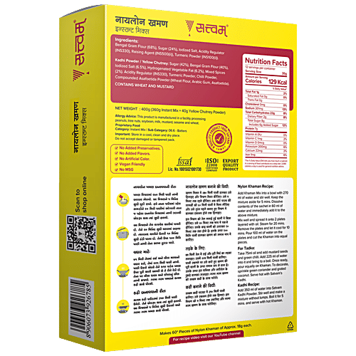 Buy Satvam Nylon Khaman - Instant Mix Online at Best Price of Rs 95 ...