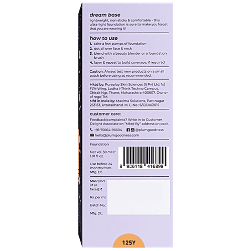 Buy Plum Soft Blend Weightless Foundation - With Hyaluronic Acid, Matte ...