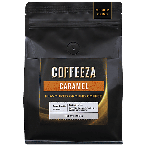 Buy Coffeeza Caramel Flavoured Ground Coffee - Medium Grind, Buttery ...