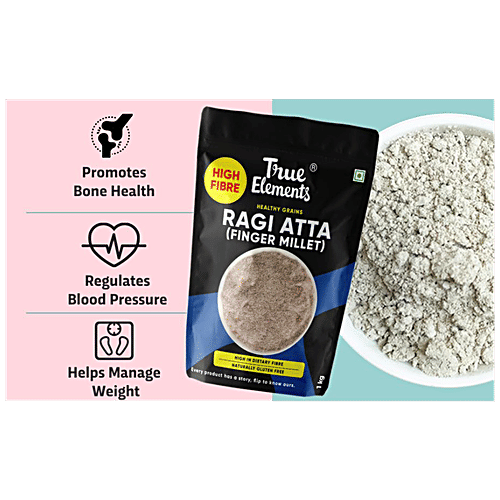 Buy True Elements Ragi Atta/ Finger Millet - High Fibre Online at Best ...