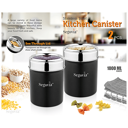 Buy Segovia Stainless Steel Canister/Container - See Through Lid, Air ...