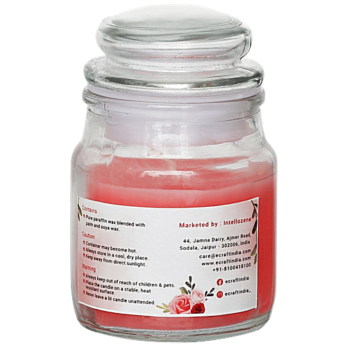 Buy eCraftIndia Rose Scented Jar Candle Online at Best Price of Rs 349 - bigbasket