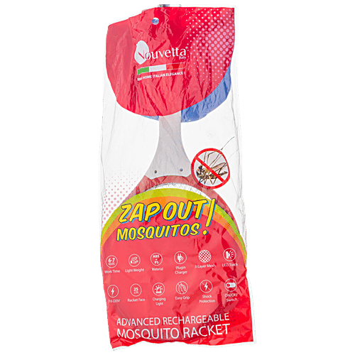 Buy Nouvetta Advanced Electrical Rechargable Mosquito Racket - Red ...