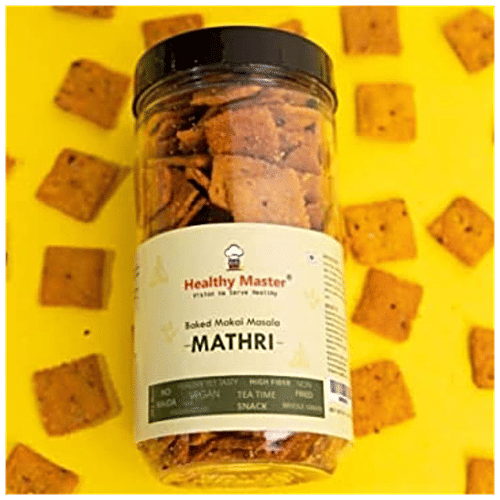 Buy Healthy Master Baked Makai Masala Mathri - Vegan Snack Online at ...