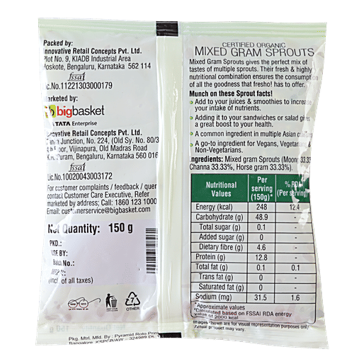 Buy Fresho Organic Sprouts Mixed Gram Online at Best Price of Rs 27 ...