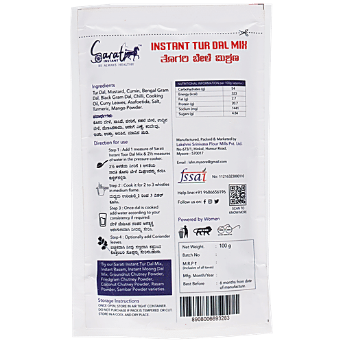 Buy Sarati Instant Instant Tur Dal Mix - Adds Flavour & Taste Online at ...