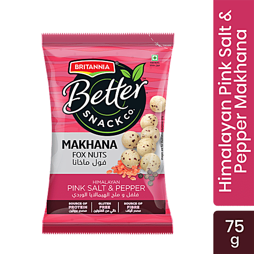 Buy Britannia Better Snack Co. Makhana/Foxnuts - Himalayan Pink Salt & Pepper Online at Best ...