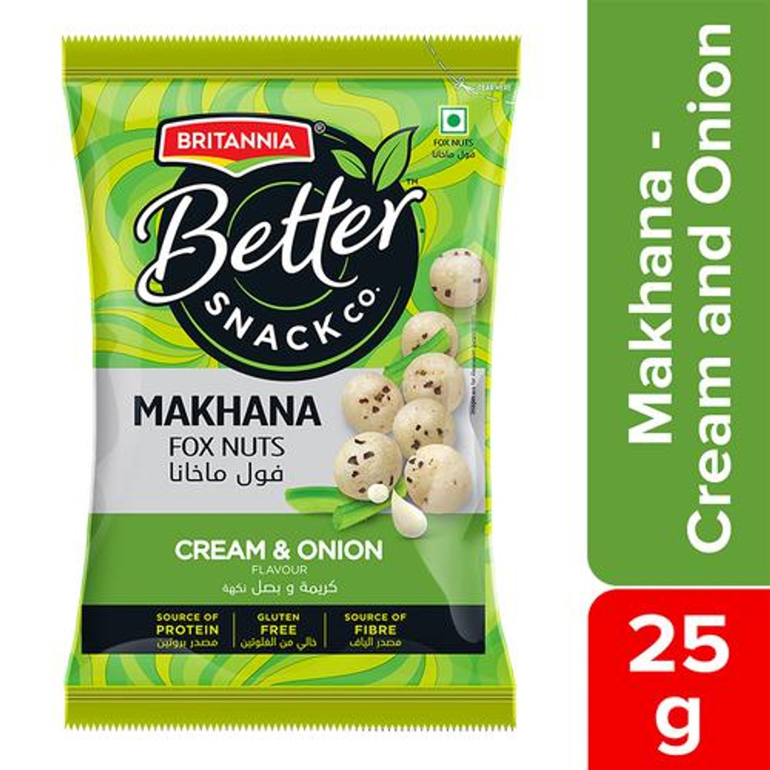 Buy Britannia Better Snack Co. Makhana/Foxnuts - Cream & Onion Flavour ...