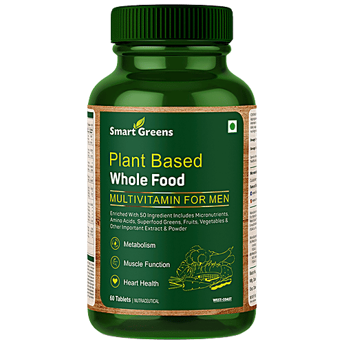 Buy Smart Greens Plant Based Whole Food Multivitamin Tablets - Boosts ...