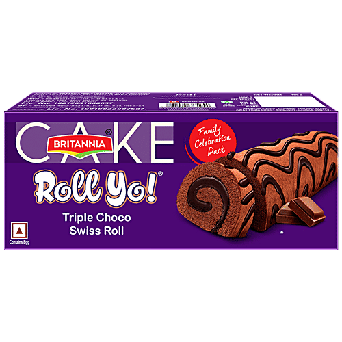 Buy Britannia Cake Roll Yo - Triple Choco Swiss Roll Family Pack ...