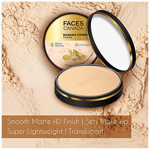 Buy FACES CANADA Banana Compact Powder - Natural HD Finish, High ...