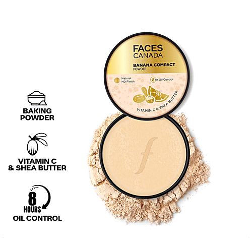 Buy FACES CANADA Banana Compact Powder - Natural HD Finish, High ...