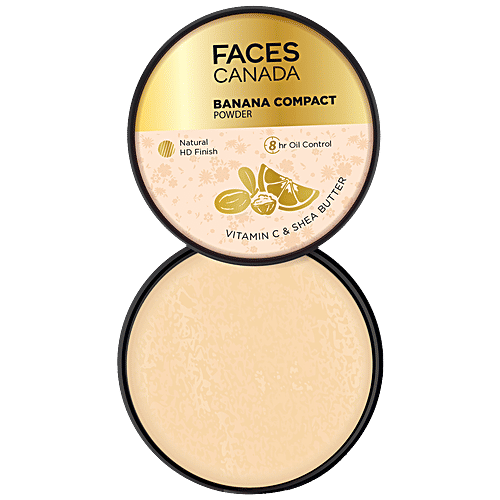 Buy Faces Canada Banana Compact Powder - Natural HD Finish, High ...
