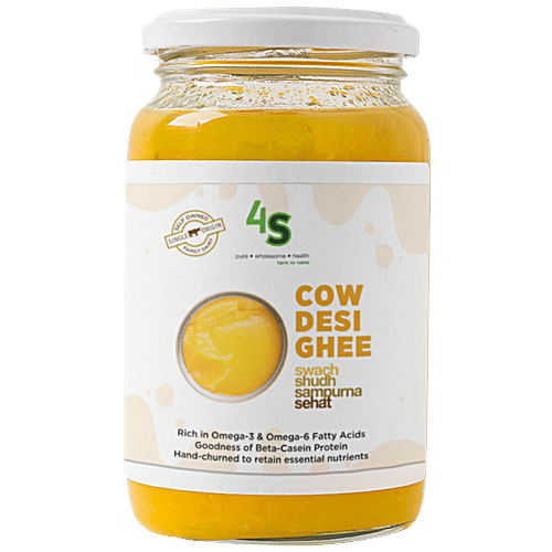 Buy 4S Foods Cow Desi Ghee - Organic, Pure, Rich In Omega 3, No ...