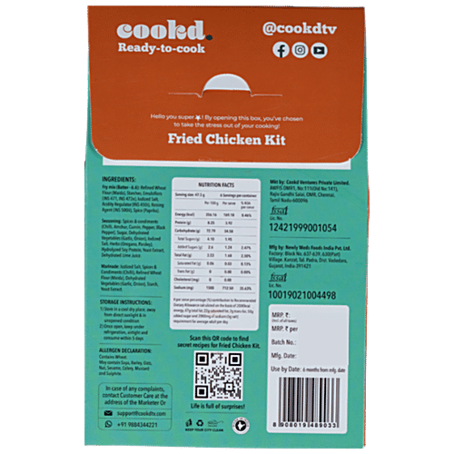 Buy Cookd Fried Chicken Kit - Ready To Cook, No Added Colours ...