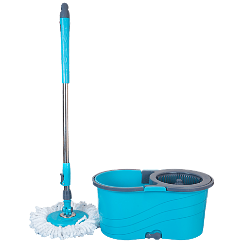 Buy Gebi Super Spin Mop - Plastic Spinner, Blue, No Excess Dripping ...