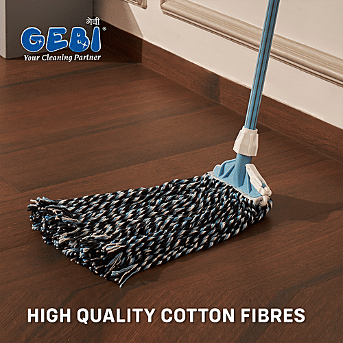 Buy Gebi Plastic Clip Mop - 120 Cm Metal Handle, Assorted Colour, High ...