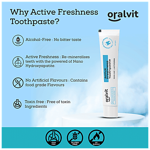 Buy Oralvit Active Freshness Toothpaste With Nano-HAP & Lactoferrin ...
