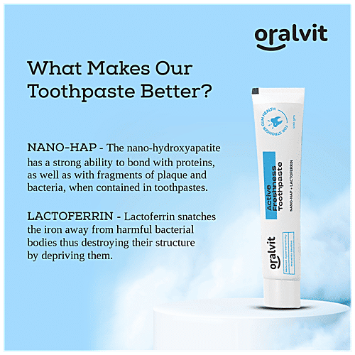 Buy Oralvit Active Freshness Toothpaste With Nano-HAP & Lactoferrin ...