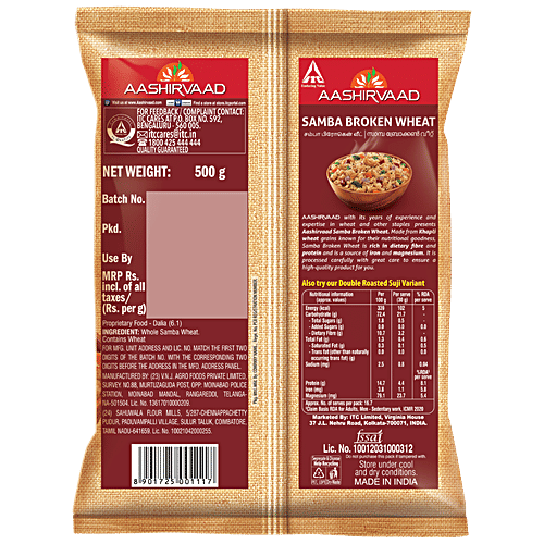 Buy Aashirvaad Samba Broken Rava - Made From 100% Khapli Wheat, Rich In ...