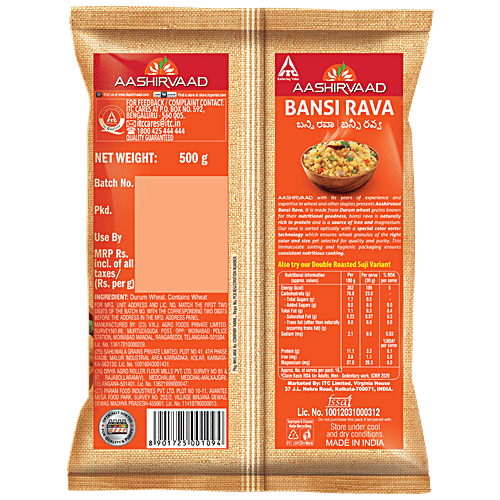 Buy Aashirvaad Bansi Rava - Made From Durum Wheat Online at Best Price ...