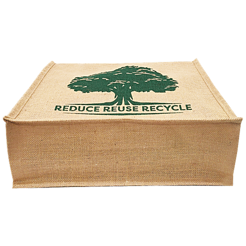 Buy Earthbags Jute Shopping Bag/Carry Bag - Printed, Brown, With Padded ...