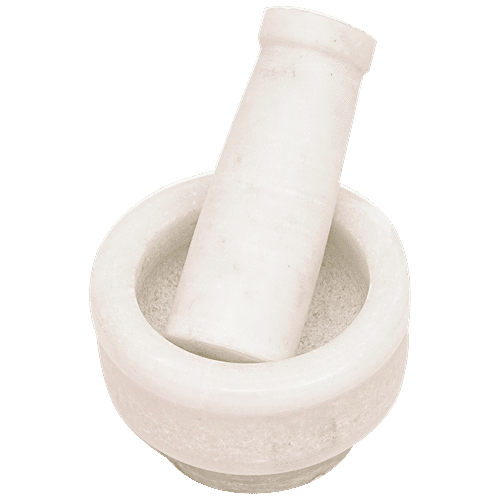 Buy OGGN Marble Okhali Set - Used For Crushing Spices, Herbs, White ...