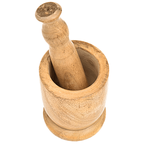 Buy OGGN Wooden Okhali Set - Used For Crushing Spices, Herbs Online at ...