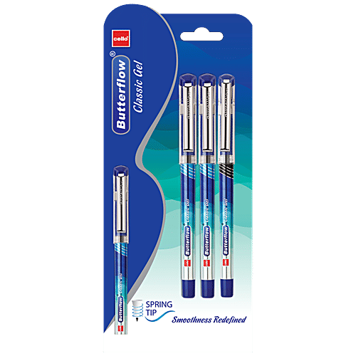 Buy BIC Cello Butterflow Classic Gel Pen - For Smooth Writing, Blue ...