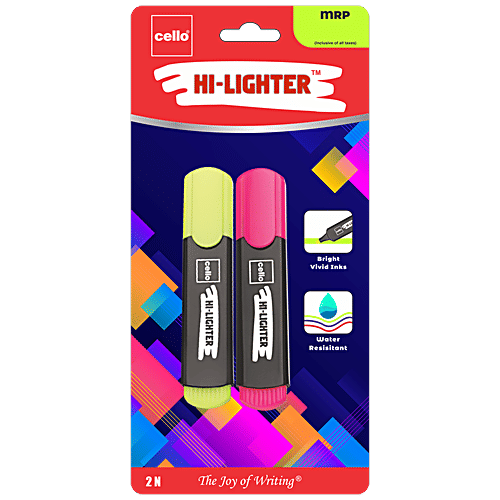 Buy BIC Cello Hi-Lighter - With Bright Vivid Inks, Water-Resistant ...