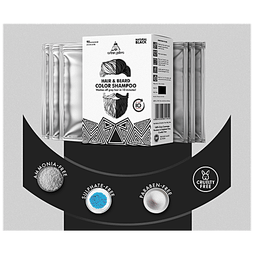 Buy urban gabru Hair & Beard Colour Shampoo - Natural Black, With ...