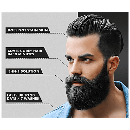 Buy urban gabru Hair & Beard Colour Shampoo - Natural Black, With ...