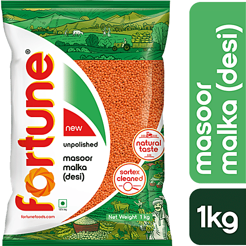 Buy Fortune Masoor Malka Desi - Unpolished & Sortex Cleaned Online at ...