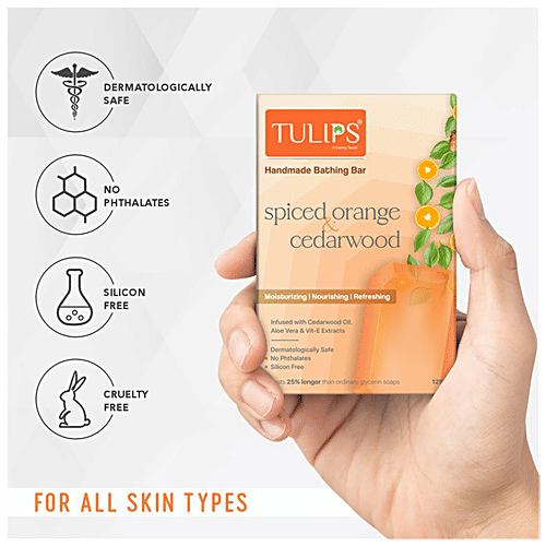 Buy Tulips Handmade Bathing Bar - Spiced Orange & Cedarwood ...