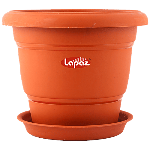 Buy Janata Planter With Tray - No.100, Round, Plastic, For Indoor ...